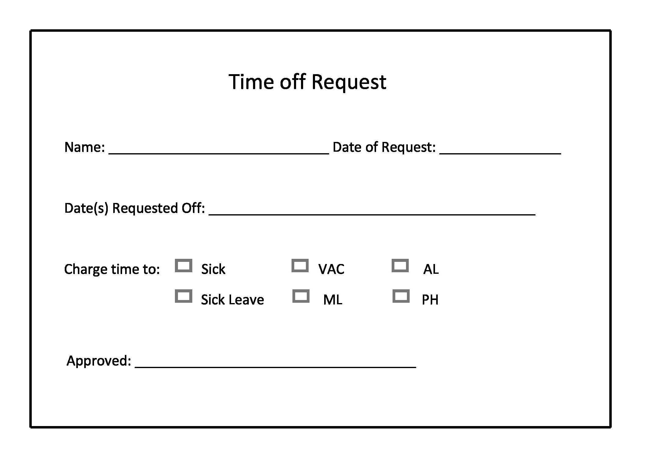 Time Off Request - 2 Part NCR Form - Elevation Printing Services